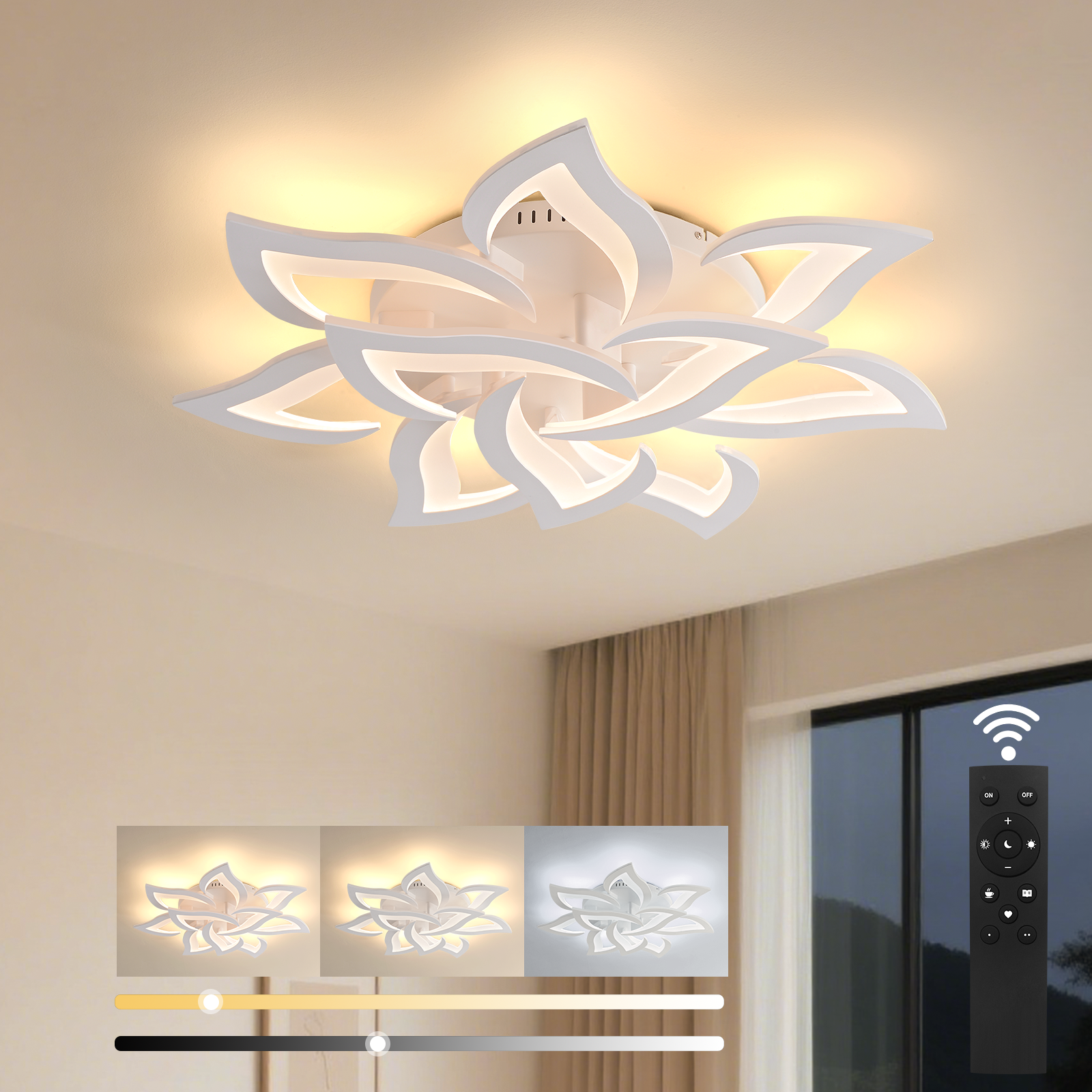 Потолочный светильник LED Dimmer, регулируемая яркость, безопасный, современный дизайн