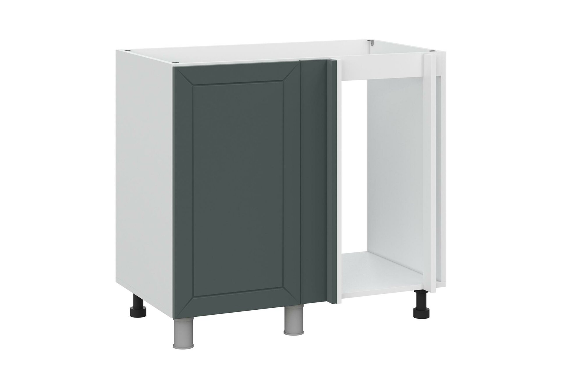 Кухонный модуль угловой под мойку Нонтон Лаорна, 90x50x82 см, белый / таежный лес