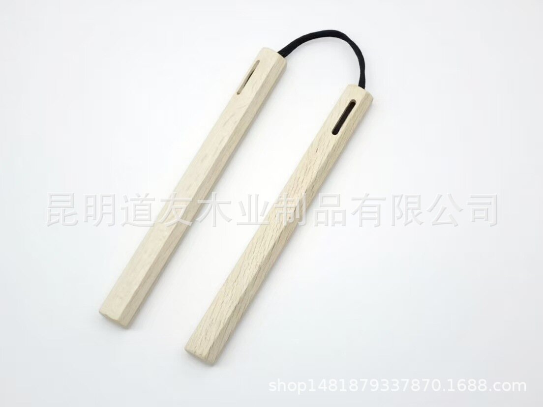 2026 Новейшие двойные нунчаки, двухсекционные нунчаки, универсальный тип боевого инструмента из дерева Цинган, тренировочный стик из массива дерева