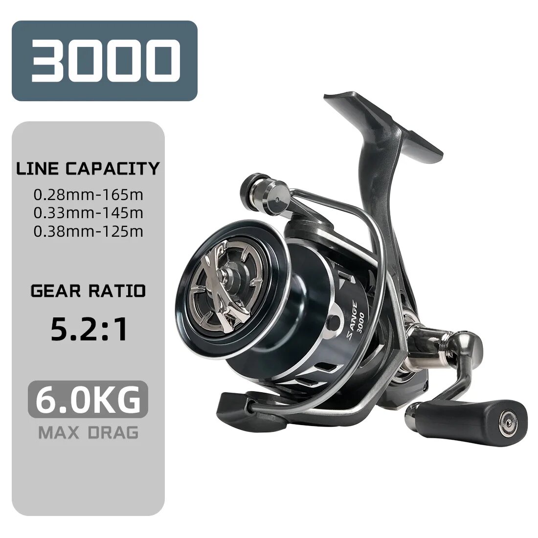 SeaKnight SANGE 3000 Спиннинговая катушка 5.2:1, 6.0KG
