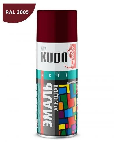 Краска аэрозольная kudo бордовая 520 мл Kudo KU-10045
