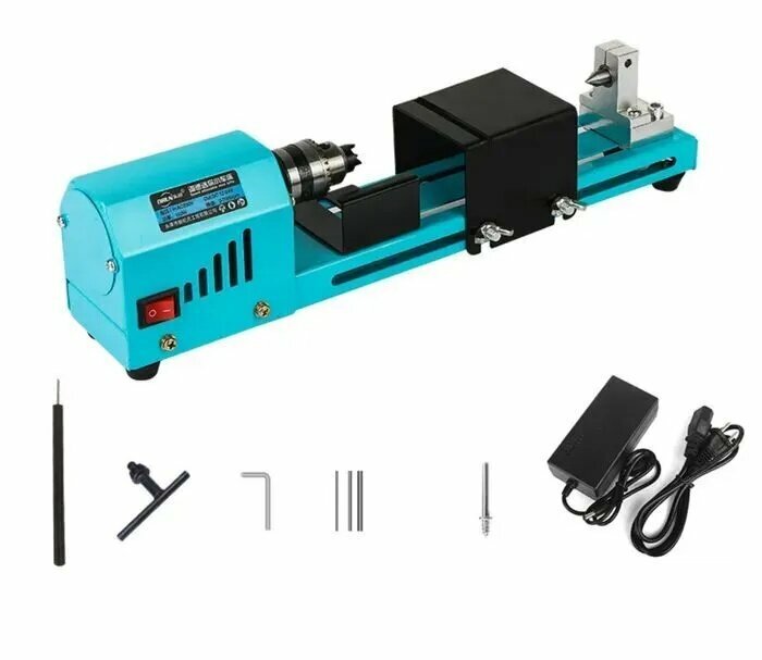 Мини токарный станок с регулировкой скорости по дереву (для бусин) 150 Вт (4000-7000 об/мин)