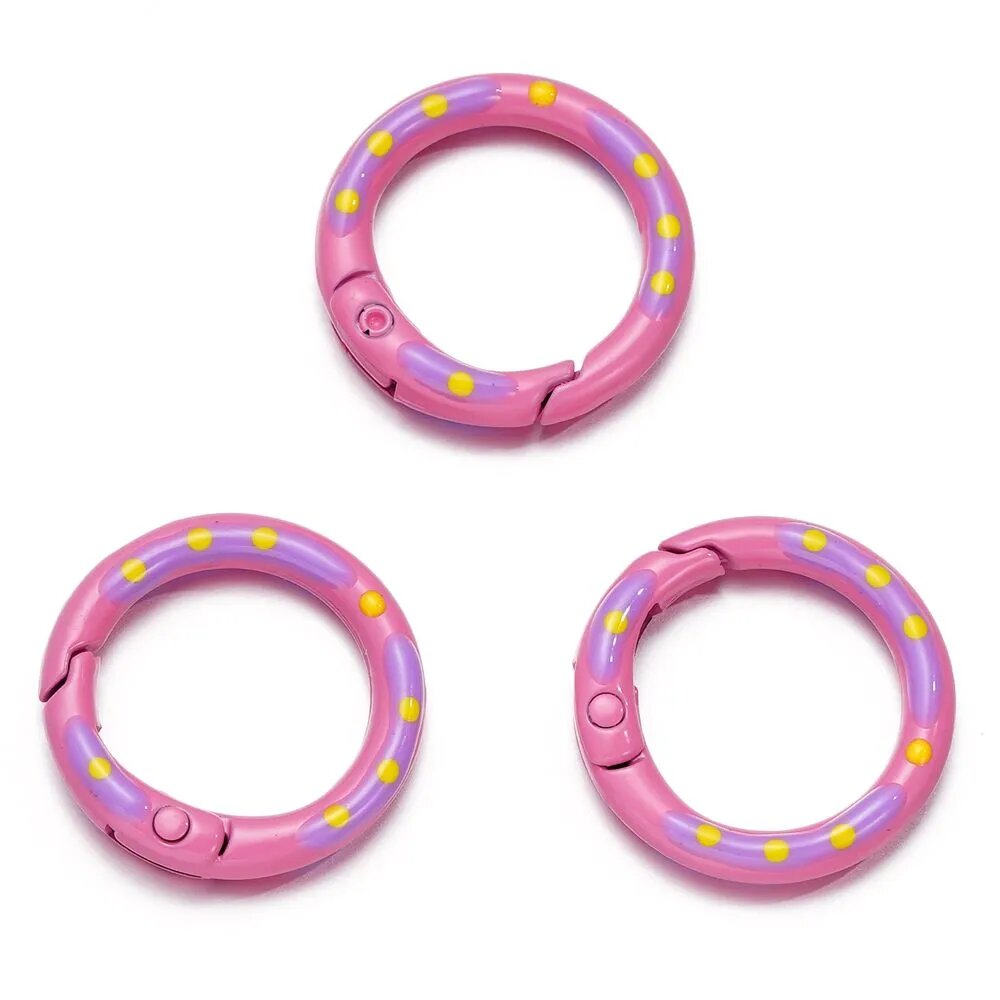 Карабин застежка для сумок, "Круглый" 25 мм 5шт , Цвет - розовый