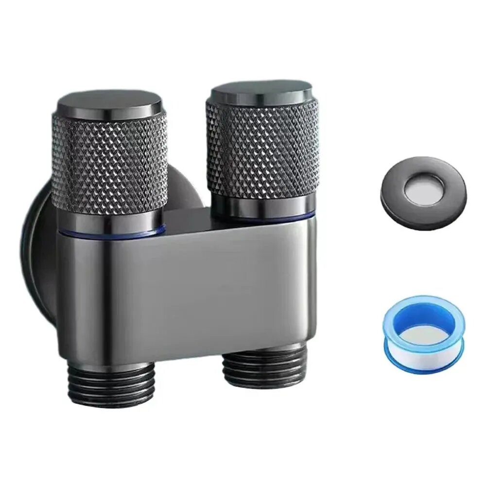 Черный 1/2-дюймовый трехходовой клапан, смеситель, унитаз, аксессуары для ванной комнаты.