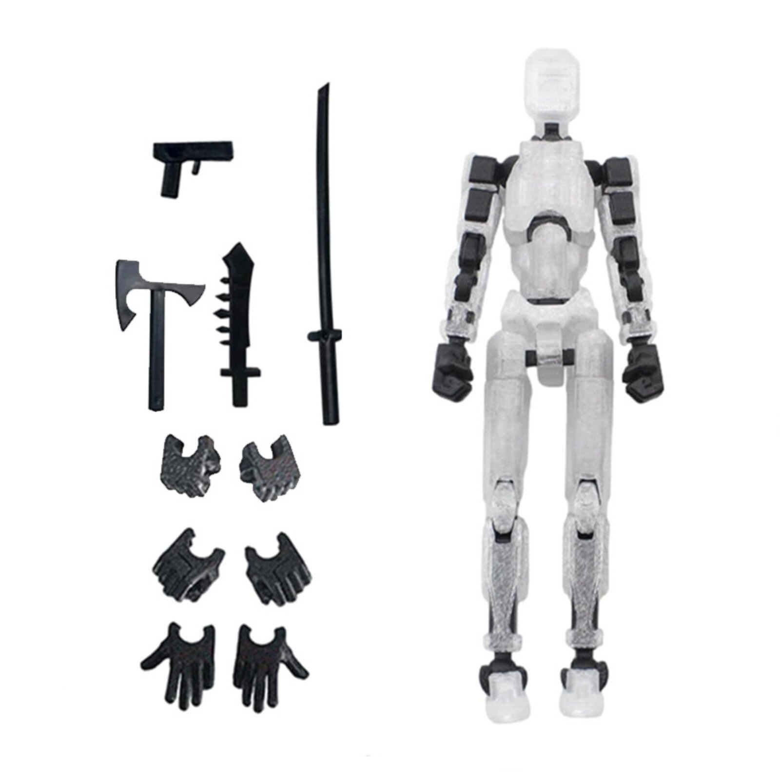 Многосуставная подвижная кукла 3D печатный прототип Lucky 13 кукла полное тело подвижный робот антистрессовый артфакт для игры черно-прозрачный