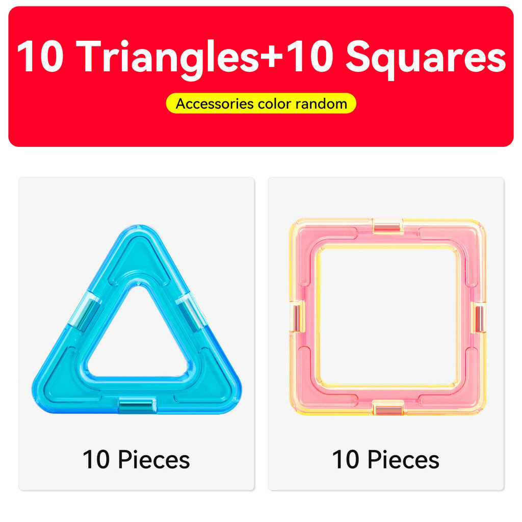 Магнитные плитки набор для строительства для мальчиков вдохновляющее развитие когнитивных способностей 20 шт квадрат треугольник