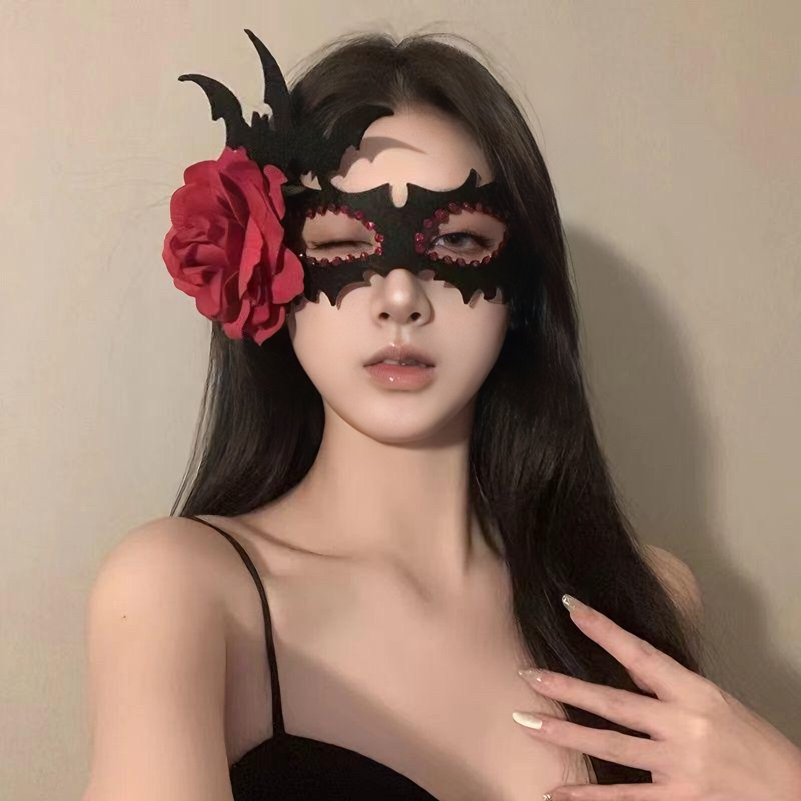 Черная цветочная маска, маскарадные костюмы, реквизит для вечеринки, ежегодное собрание, полумаска, маска для глаз, макияж, ночная маска