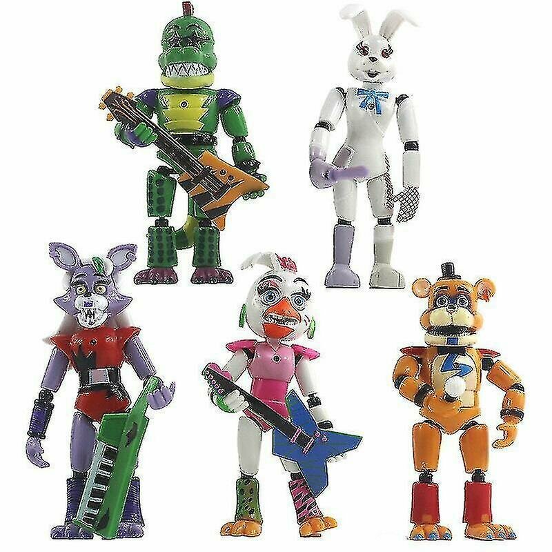 5pcs fnaf Фредди медведь фигуры модель 13см ПВХ свет Фредди аниме фигура игрушки (красочные)