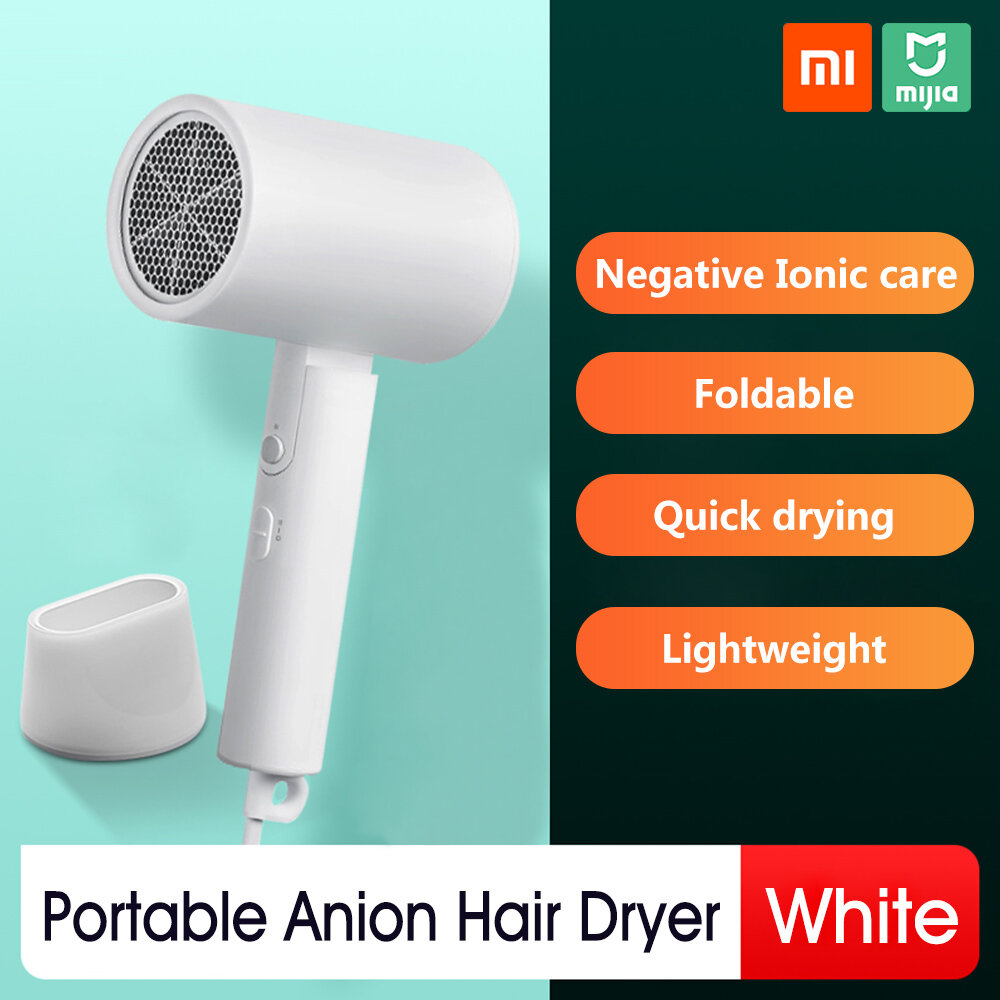 Фен Xiaomi Youpin Anion CMJ02LXW 1600W с ионной функцией для быстрого высыхания, мотор 18000rpm, легкий вес, для дома и путешествий, белый, розовый, размер 170*75*231мм, вес 454г, напряжение 220V-50Hz, мощность 1600W, температуры горячий/холодный,