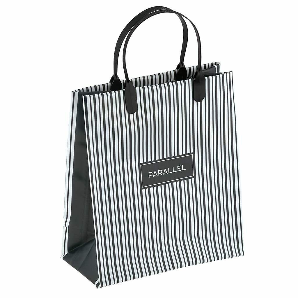 Пакет подарочный Домашняя Мода мягкий пластик с пластиковой ручкой, 23х27 см, "Параллель", 150 мкм, ламинированный