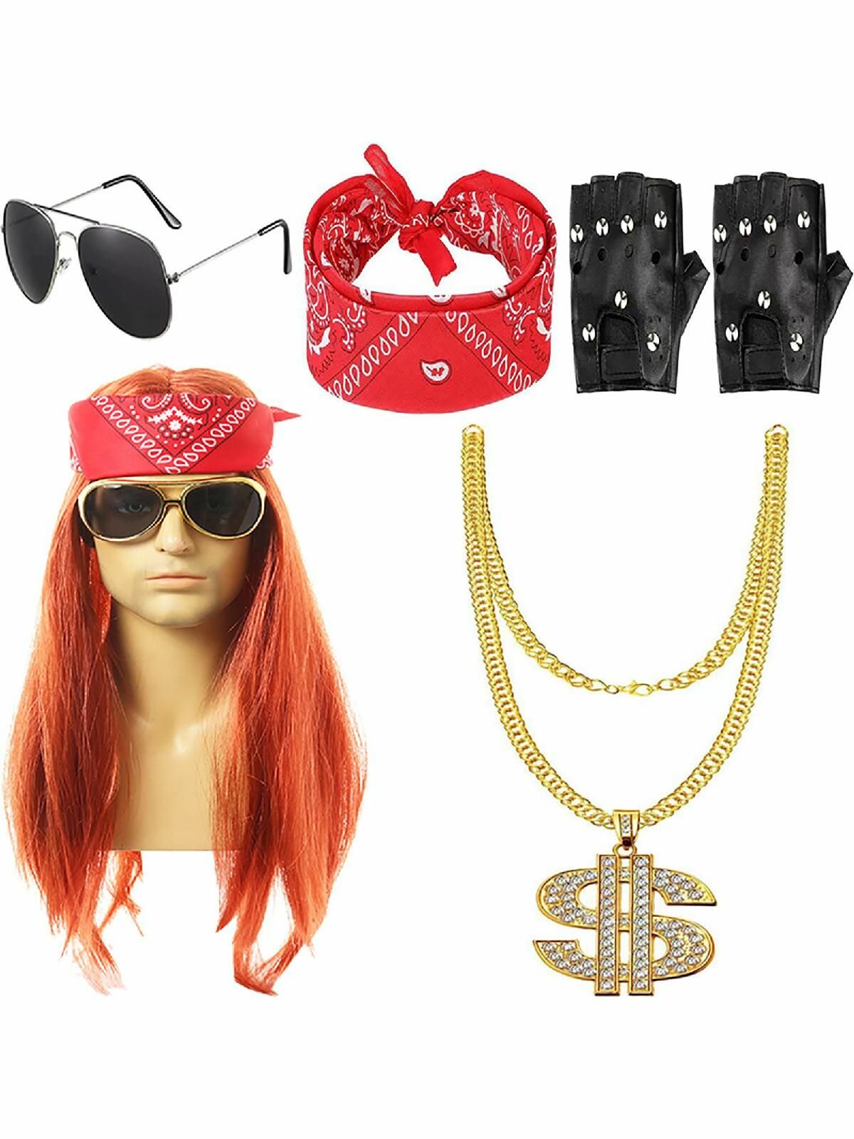 Диско-парик для вечеринки в стиле 70-80-х, - Парик и головной платок ung