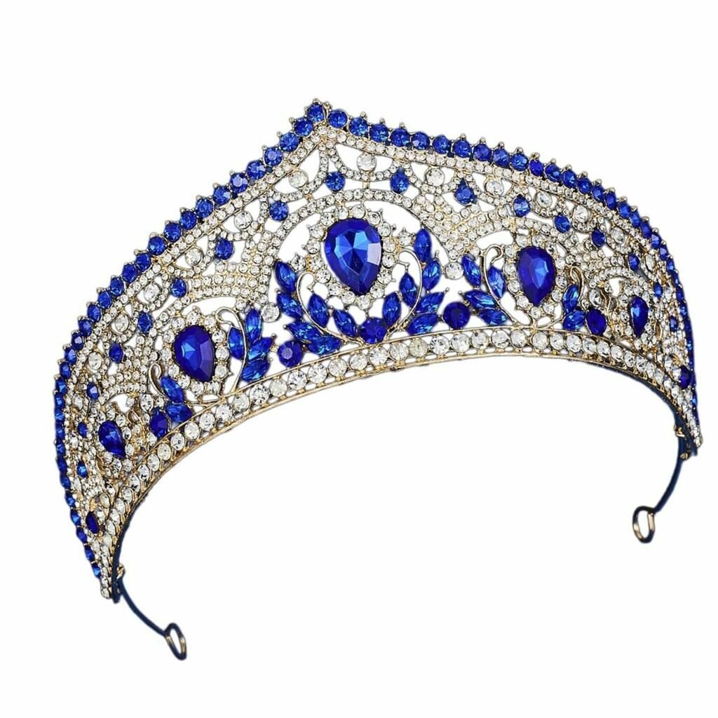 Корона ручной работы, Золотисто-Сапфирово-Голубой