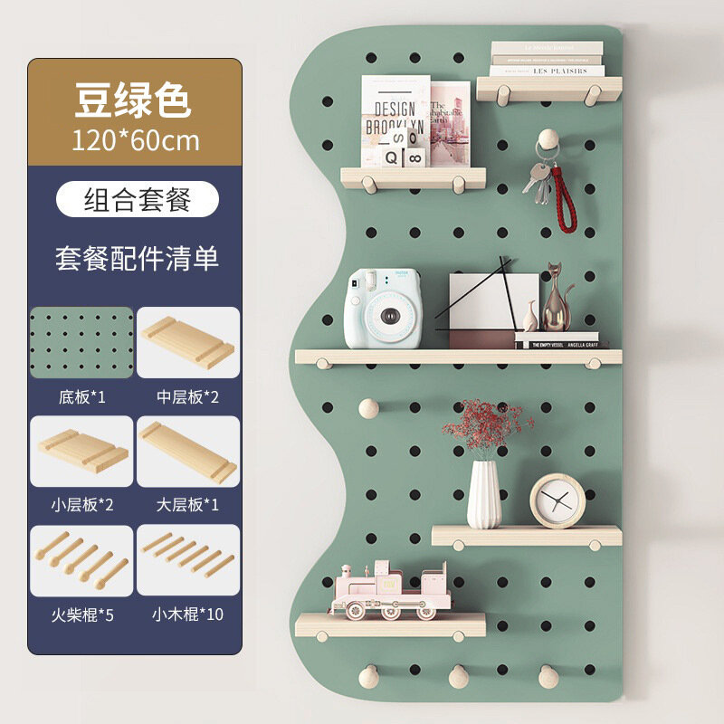 Стеллаж для хранения из перфорированного картона, перегородка из массива дерева, подвесная доска, деревянная стена для прихожей, перфорированная стена, книжная полка, настенная витрина