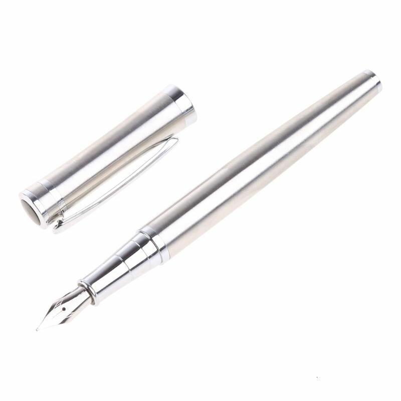 Черная чернильная ручка 3035, средний наконечник, Серебро