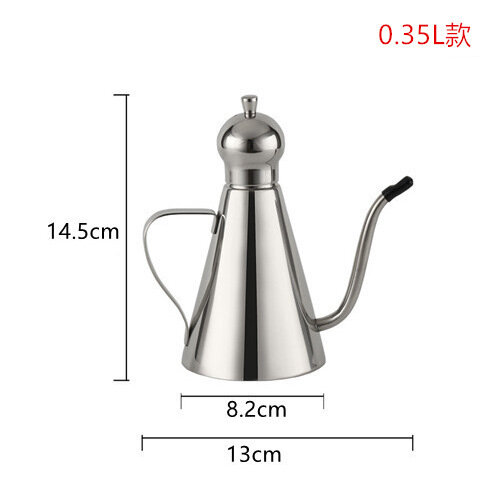 304 Нержавеющая сталь масляный горшок в форме барабана, герметичный, для домашней кухни, с длинным носиком, для соевого соуса, уксуса, приправ, винный горшок, количественный горшок для приправ