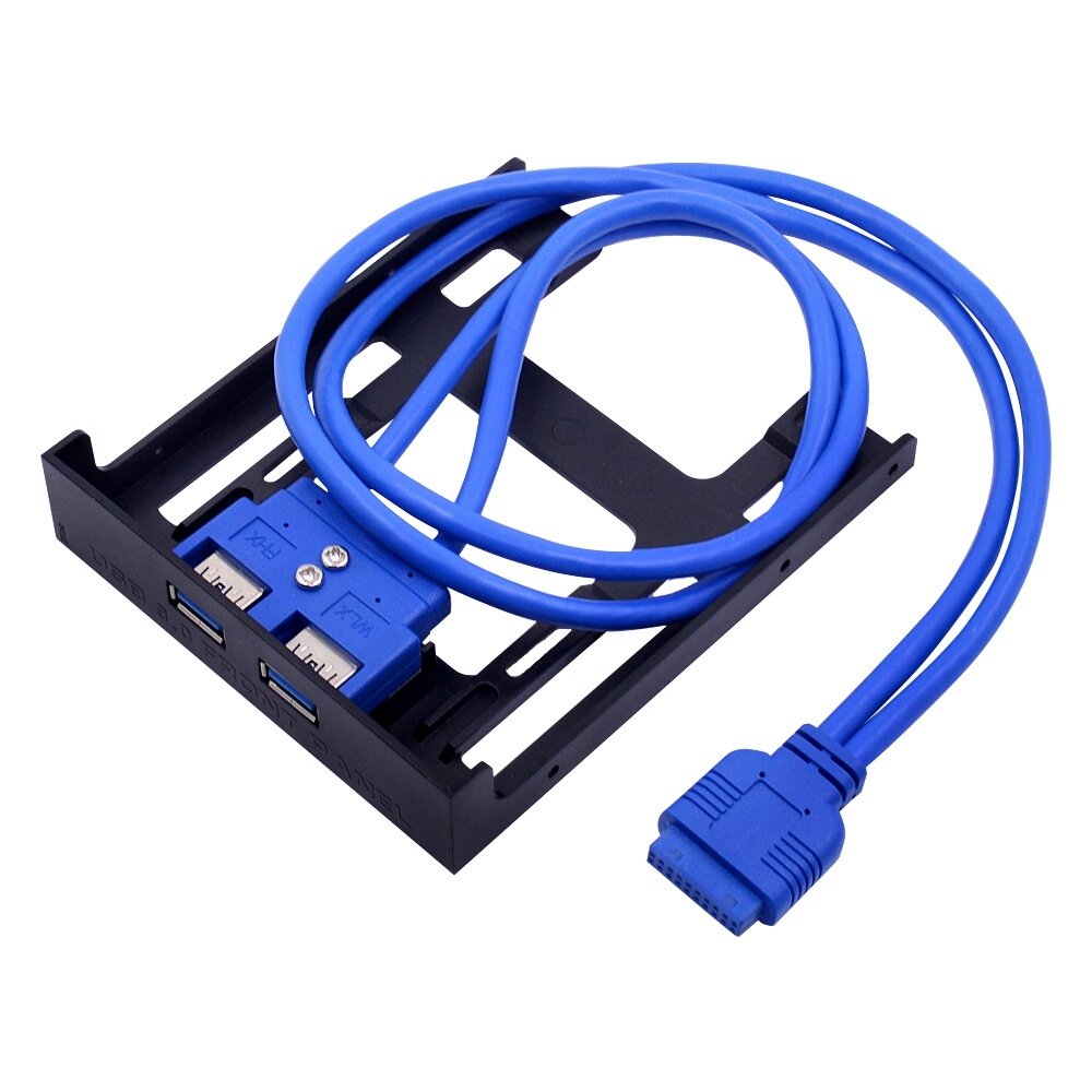 (A J Q K)2 порта USB 3.0 Передняя панель Отсек для гибких дисков 20-контактный концентратор USB3.0 Кабель-удлинитель Адаптер Пластиковый кронштейн для настольного ПК