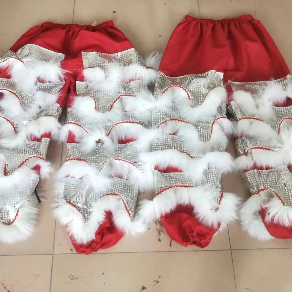 Пушистый танцевальный костюм льва, брюки для взрослых, китайские традиционные красочные праздничные брюки, мужские карнавальные костюмы для косплея с животными