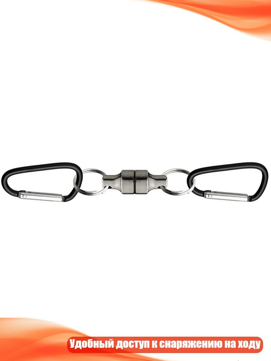 Магнитный карабин для ключей и снаряжения, Серый