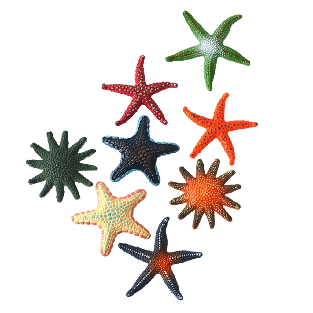 Набор из 8 реалистичных игрушек в виде морских звезд для бассейна, предназначенных для обучения плаванию и подводным плаванию детей. Фигурки морских животных.