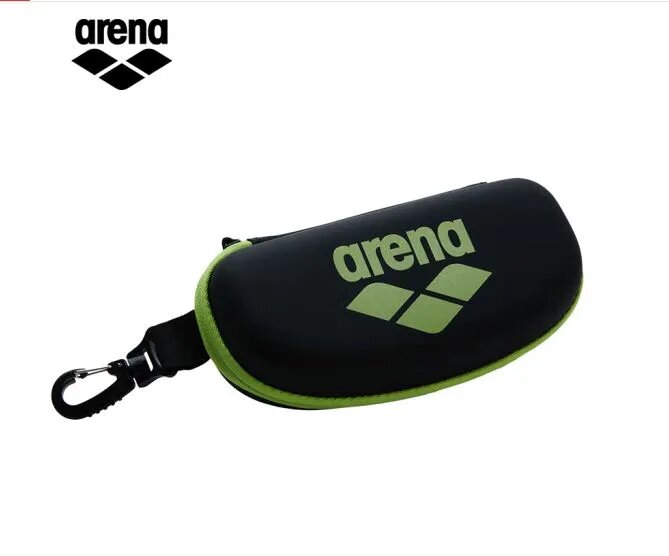 Arena Футляр для очков для плавания, жесткий чехол, черный/зеленый