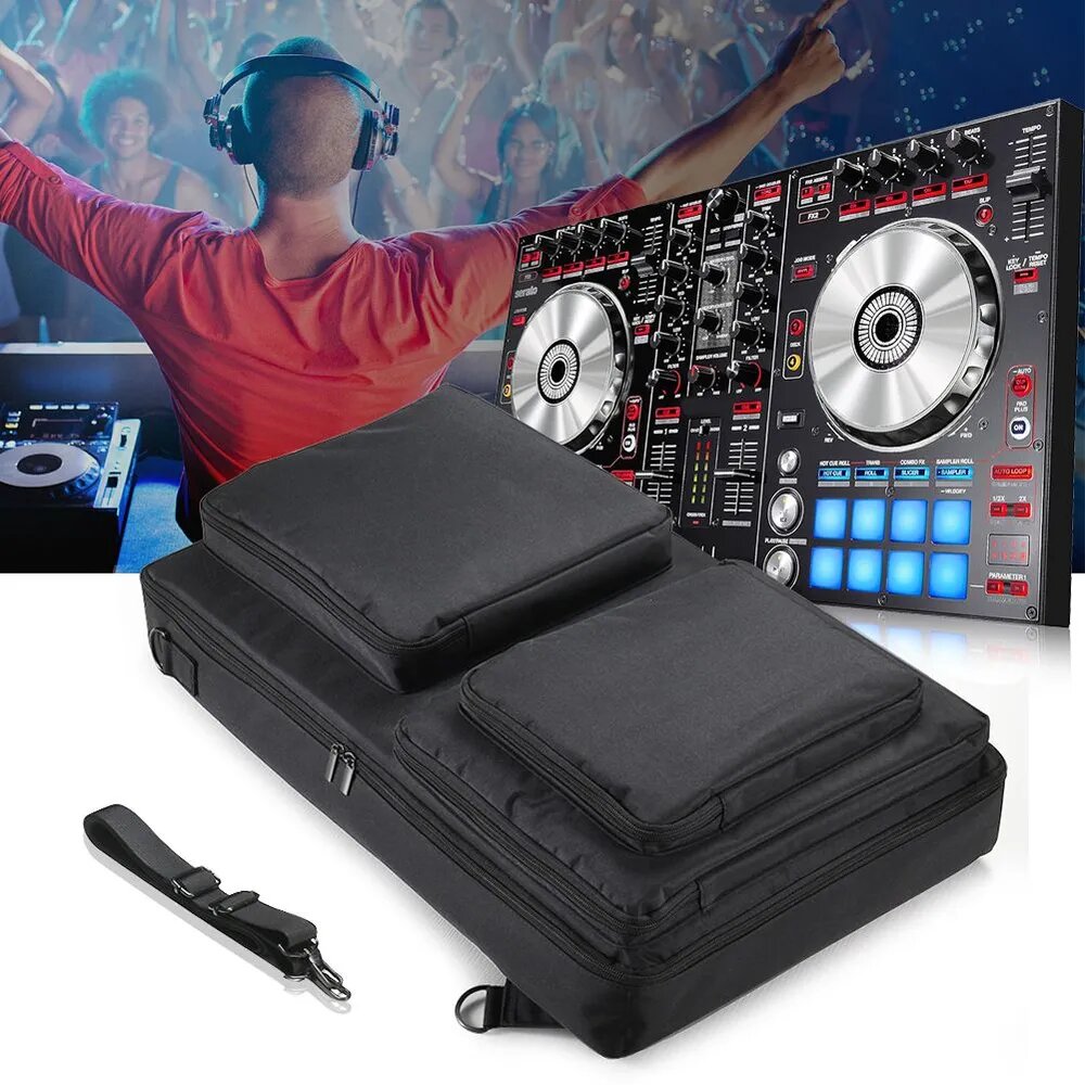 Сумка для оборудования, черная, нейлон, подходит для Pioneer DDJ-SR2, размеры 570×350×80 мм, вес 960 г — фото 1