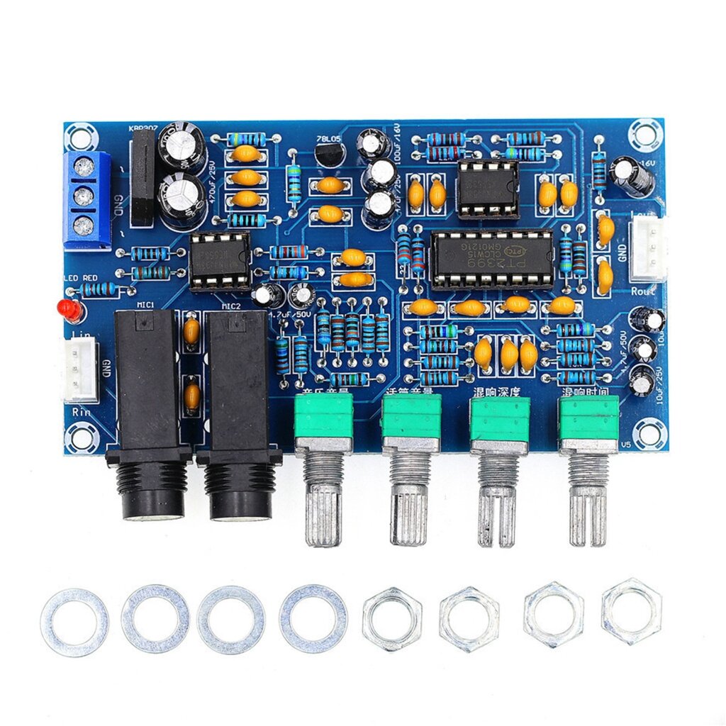 Easy Setups PT2399 Reverberation Amplifiers Module For Microphones Simple Connection To Sound Systems Without Tools Saving Time For Beginner