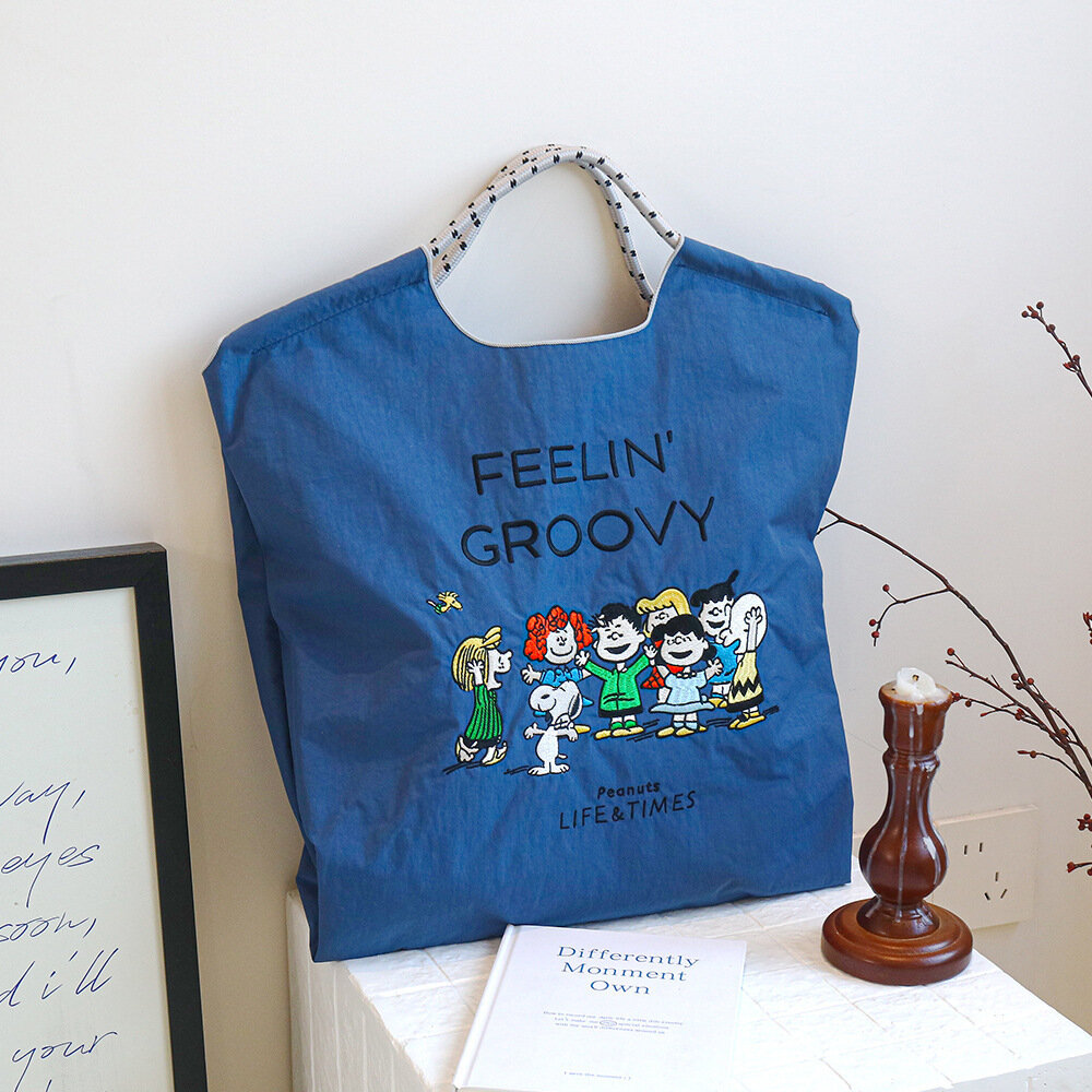 Японский стиль, ручная работа, сумка с шариковой цепочкой, экологичная сумка для покупок, нейлоновая ткань, вышитый цветок, ручная сумка из холста, нейлоновая сумка для покупок