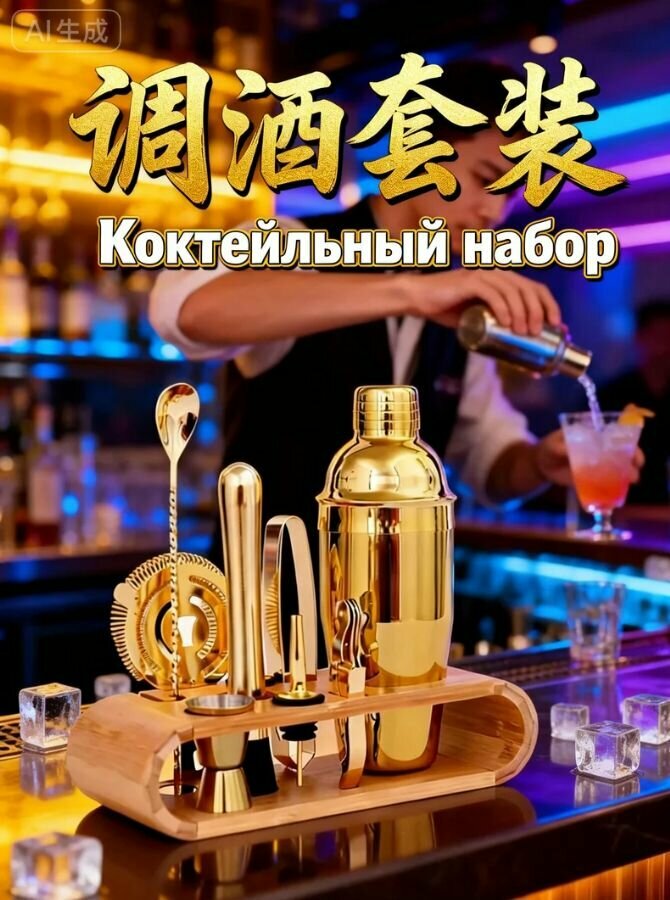 Набор бармена, Материал из нержавеющей стали, специально предназначенный для баров, оборудования для барменов, подходит для всех видов напитков и коктейлей, 10 шт.