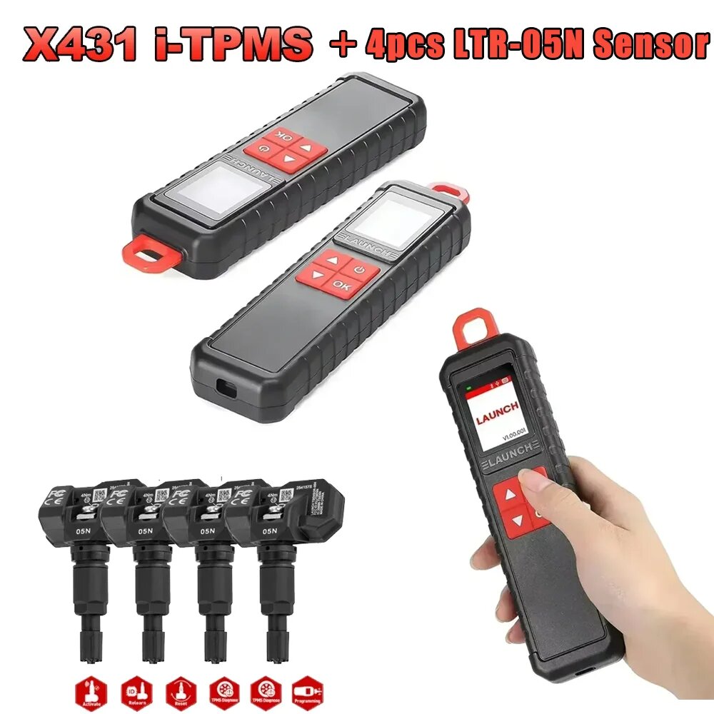 LAUNCH X-431 i-TPMS Инструмент для освобождения детектора давления в шинах TPMS, датчики активации/обучения/программирования работает с сканером X431 i-TPMS 4PCS -LP05n