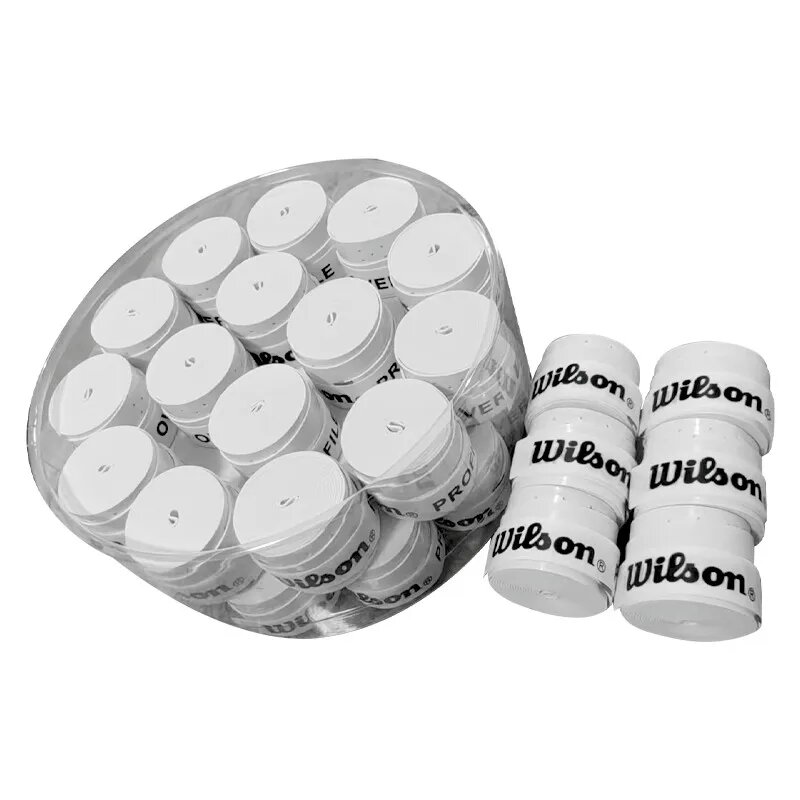 Wilson AQ-30 белые противоскользящие обмотки для теннисной ракетки (30 шт.)