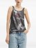 Топ MOSCHINO JEANS Sequin graphic print top, размер 44, black/black