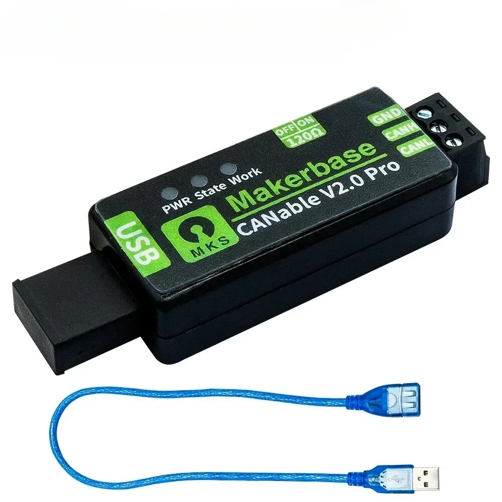 Анализатор адаптера Makerbase CANable 2.0 USB-CAN с поддержкой CAN FD/Slcan/SocketCAN CANable V2.0 Pro S