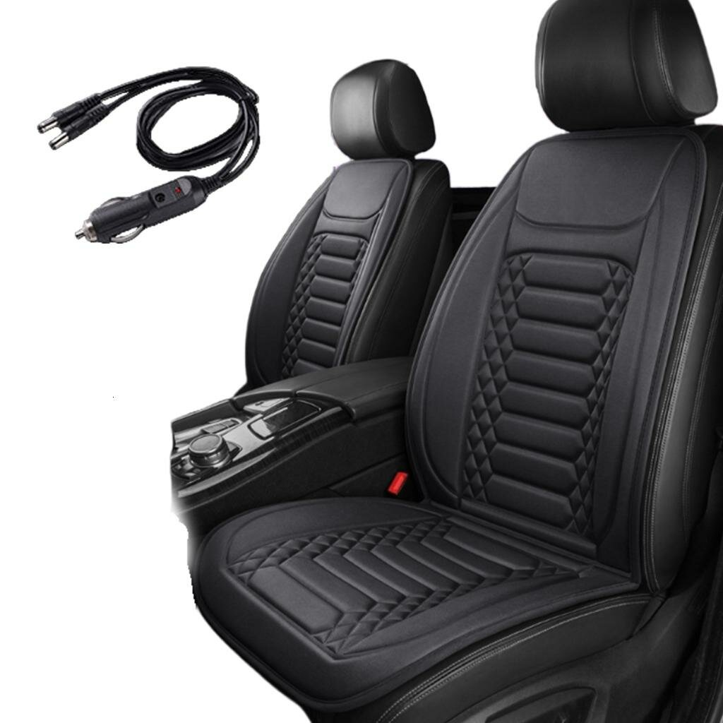 Обогревательный чехол на сиденье автомобиля, Черный - Двойная вилка