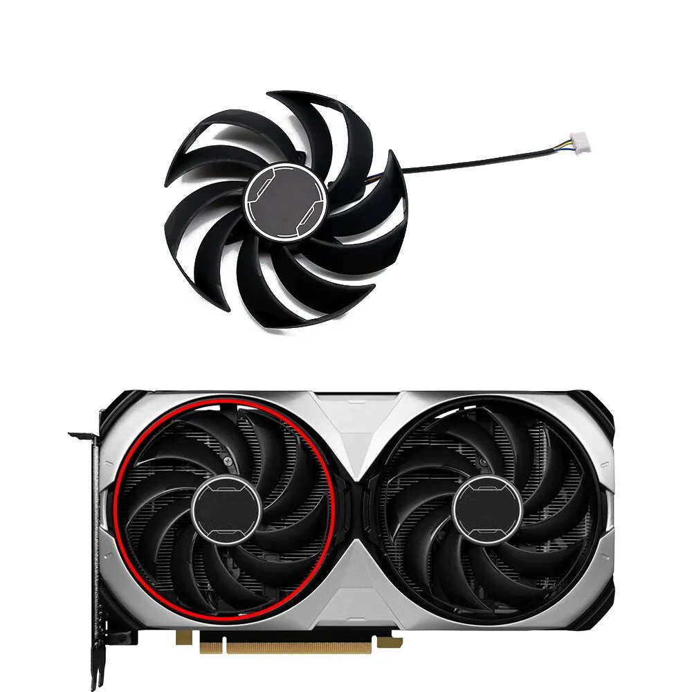 Вентилятор для видеокарты ZSUXTC PLD10010S12HH 95 мм для MSI RTX 4070 A-Fan