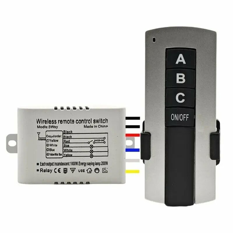 3-х канальный выключатель с дистанционным управлением, переменный ток 220 В, беспроводной пульт дистанционного управления для