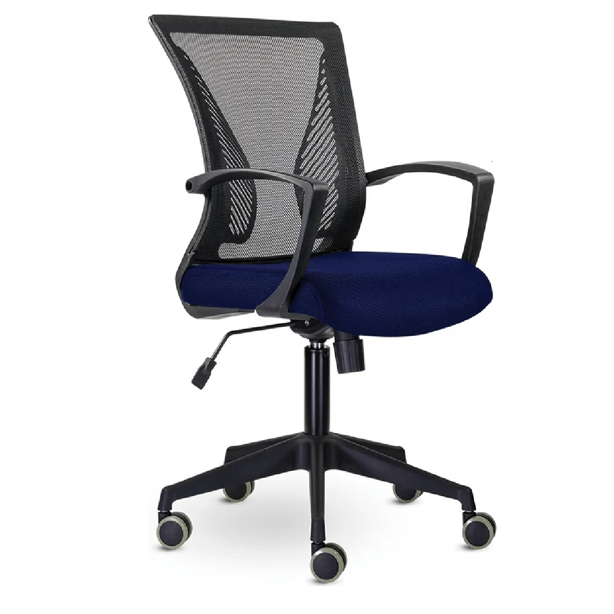 Кресло офисное Brabix Wings MG-309 с подлокотниками, ткань/сетка, черный/синий