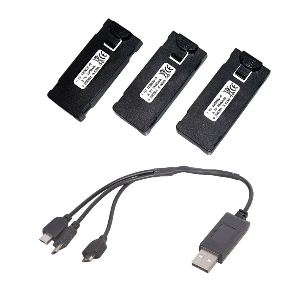 Интеллектуальный полетный аккумулятор 2600 мА·ч для E88/E99/E525, С зарядным кабелем