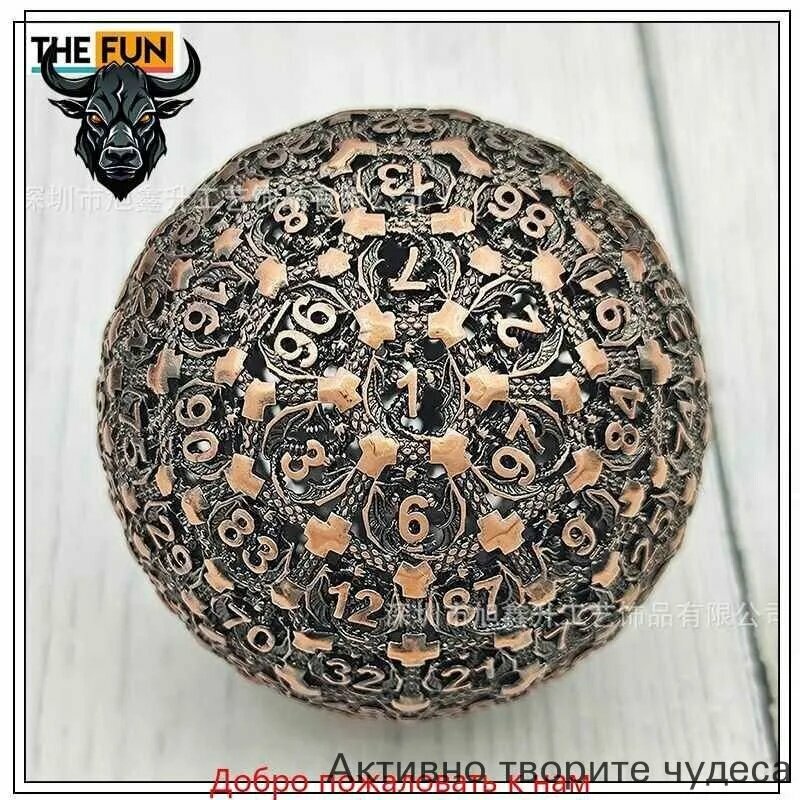 DnD Metal D100 Dice, кубики метал для DnD и настольных ролевых игр