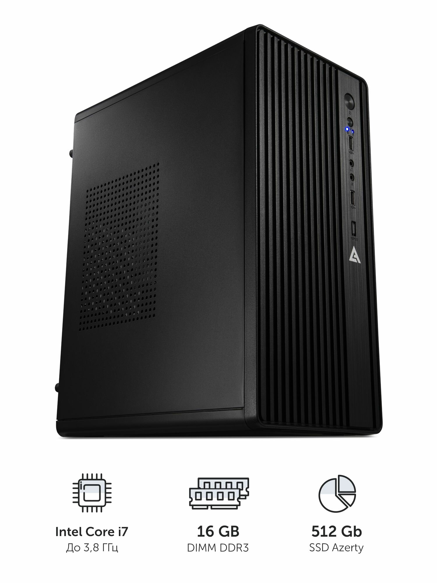 Персональный компьютер Azerty AZ-0002 (Intel Core i7-2600 4x3,4GHz, 16Gb DDR3, SSD 512Gb, Wi-Fi)