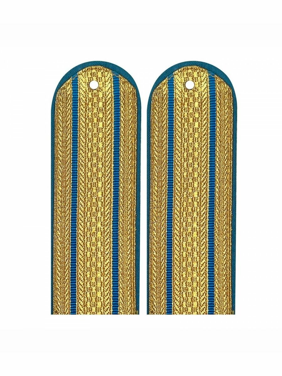 Погоны фссп парадные (золотые) 2 голубых просвета (ст. офиц. состав)