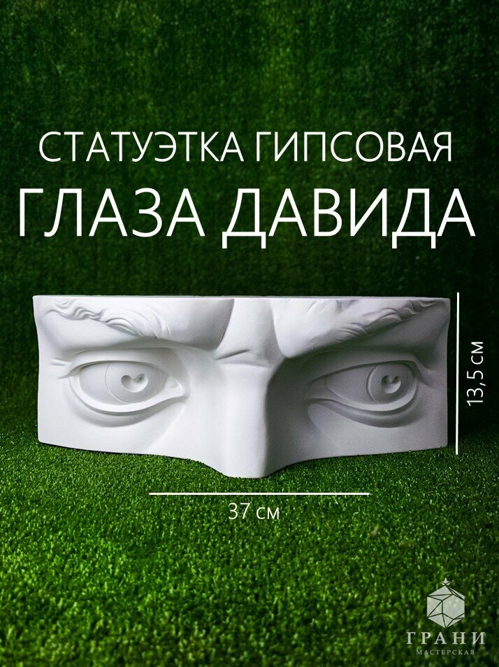 Статуэтка гипсовая "Глаза Давида", 13,5х37х16, Мастерская "грани", подарок художнику, наглядное учебное пособие