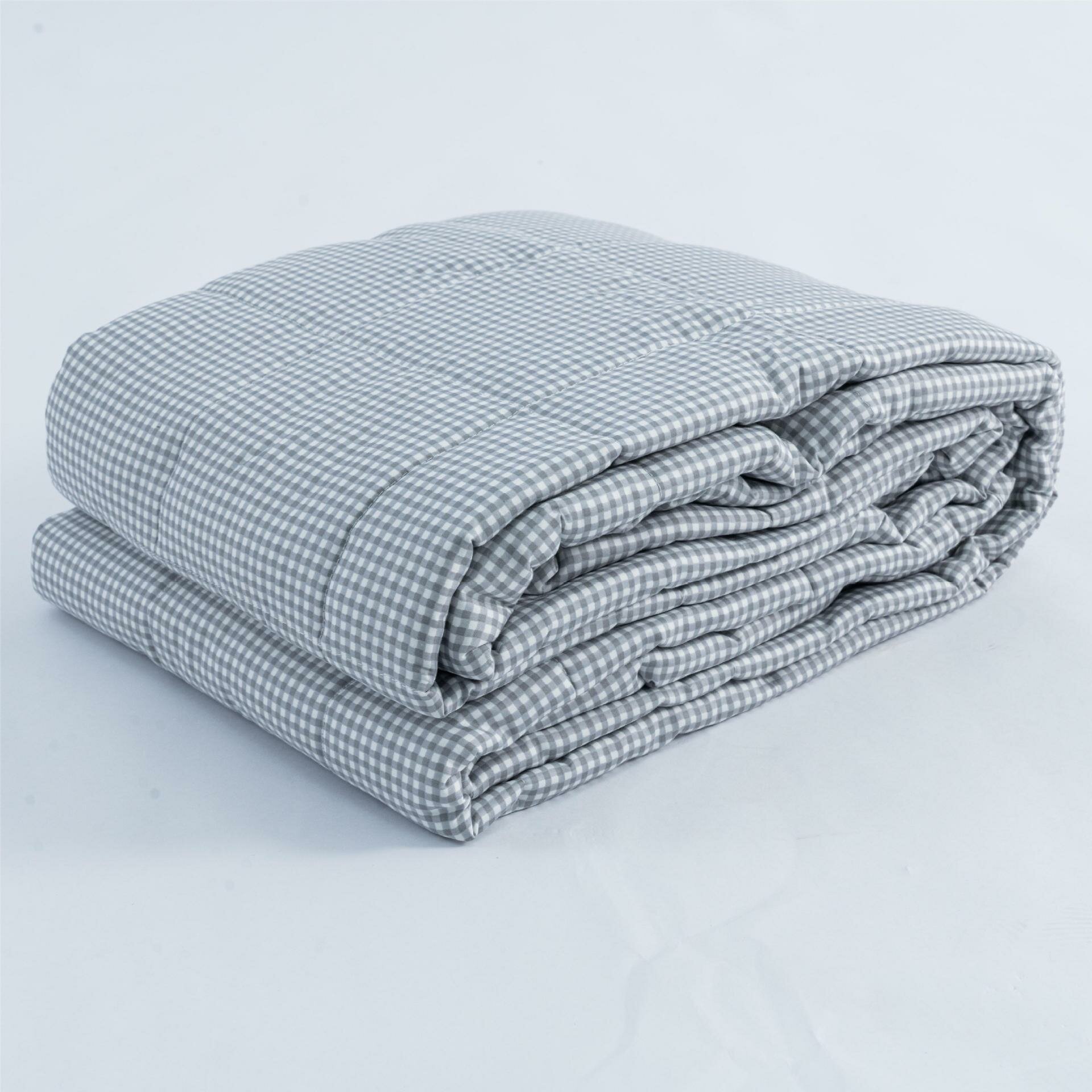 Серое и белое клетчатое гравитационное одеяло, четырехсезонное давящее одеяло, американское гравитационное одеяло, экспортное утяжеленное одеяло из чистого хлопка