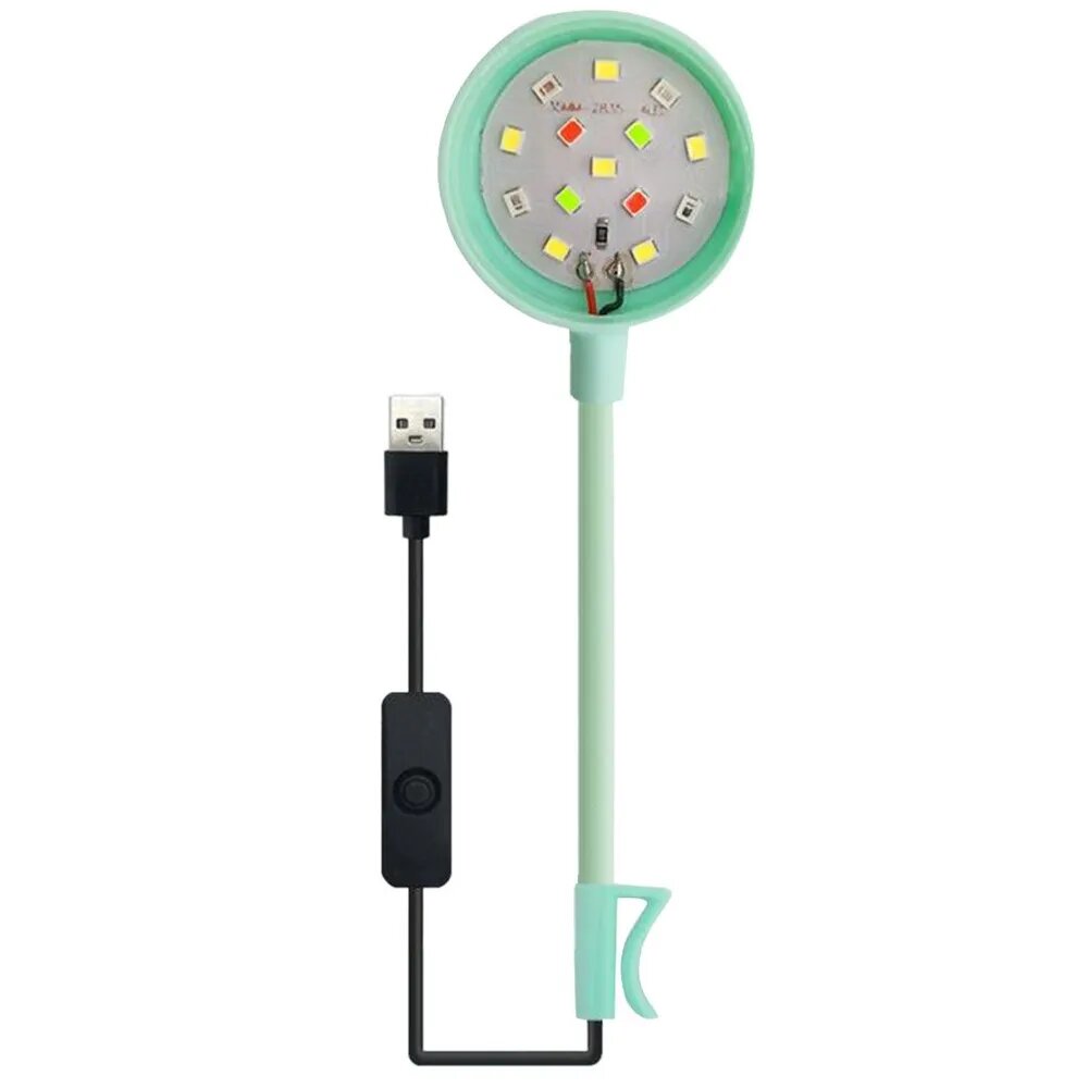 Светильник для аквариума с маленькими рыбками led light color light-светло-зеленый