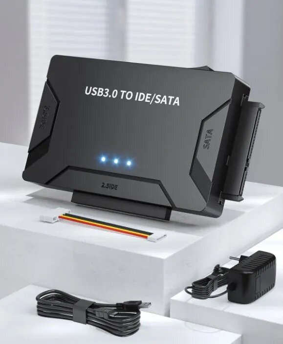 USB 3.0 на IDE/SATA адаптер, внешний читатель жесткого диска, универсальный 2,5"/3,5" HDD/SSD конвертер, 12V/2A адаптер питания