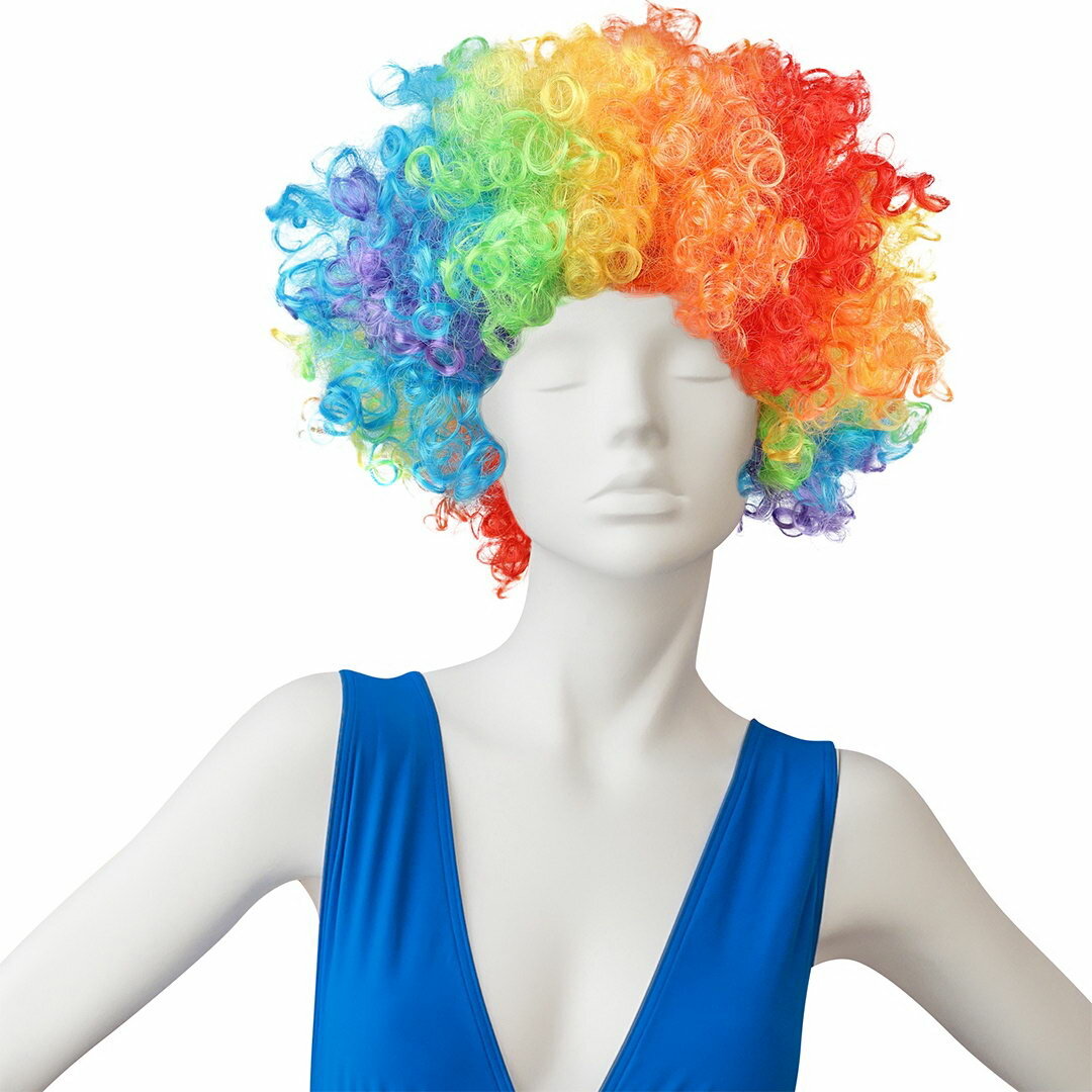 Парик карнавальный "Кудряшки" радужный, вид: парики, особенность парика: цветной