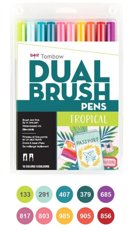 Маркеры TOMBOW AB-T 10 цветов TRB 56189