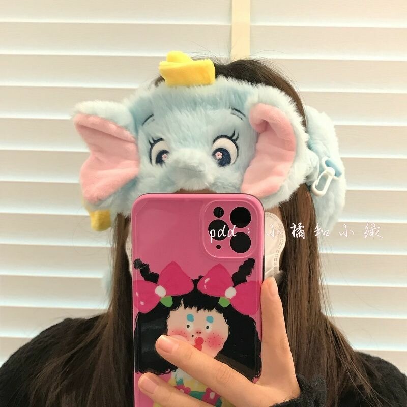 Милая маска для глаз в виде Дамбо 2-в-1, подушка для сна, мягкая подушка для сна для студентов в общежитиях, светонепроницаемая подушка для отдыха и сна.