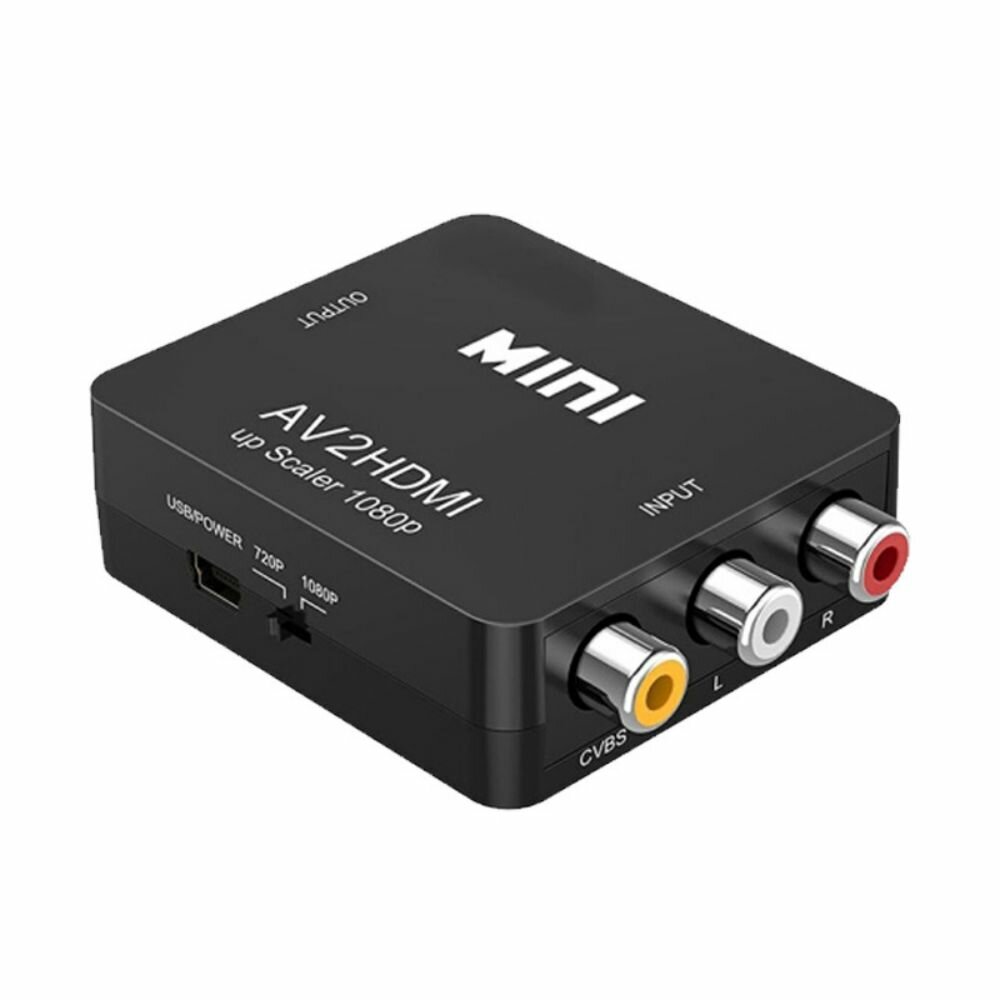 Адаптер RCA HDMI: Конвертер AV в HDMI с Поддержкой 1080p и USB Питанием для Совместимости с Игровыми Консолями - Портативный Комплект с Чехлом Plug and Play for ПК DVD Камеры и Современных Мониторов