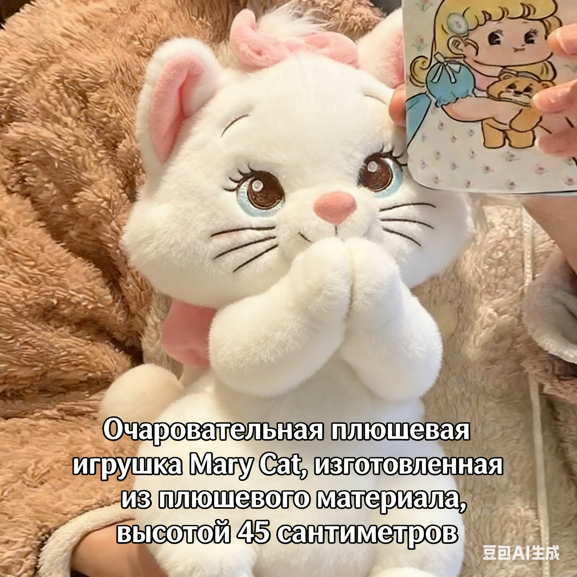 Очаровательная плюшевая игрушка Mary Cat, изготовленная из плюшевого материала, высотой 45 сантиметров.