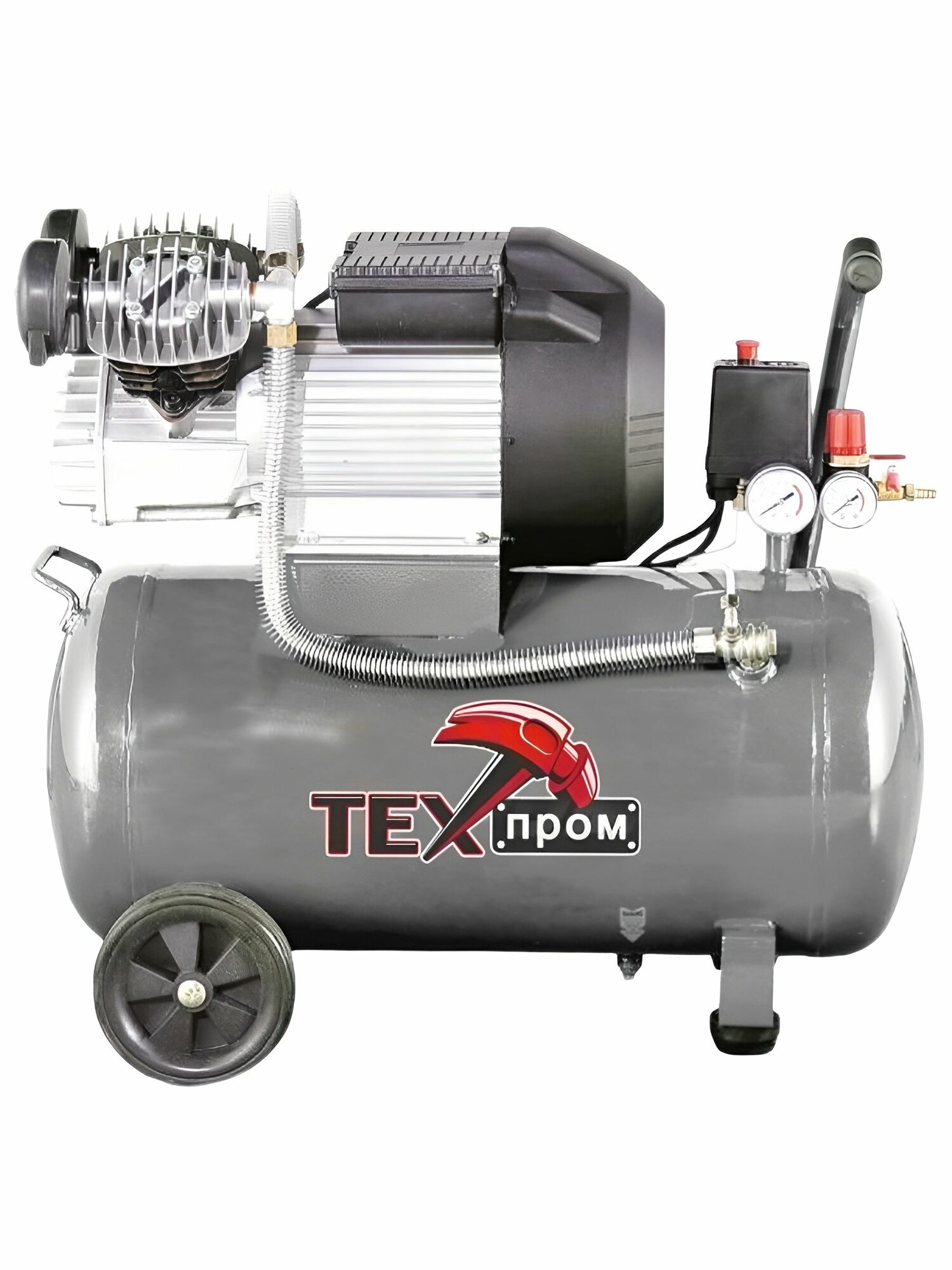 Компрессор воздушный "Техпром" КМ-3050х2 gray 2,2 кВт,400л/мин, объем.50л,8 бар